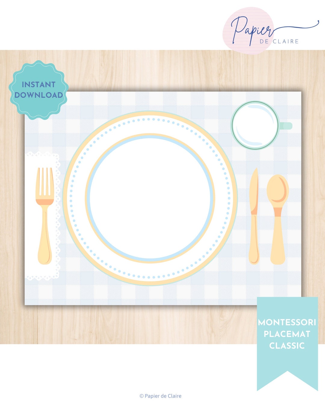 Montessori Kids Printable Placement Classic Toddler Preschool Table ...