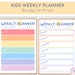 Kids Weekly Rainbow Planner | PDF Downloadable Printable | Kids ...