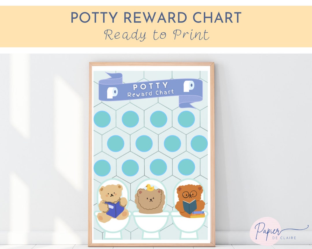 Potty Training Reward Chart Teddy Bear | Toddler Kids Behaviour Reward ...