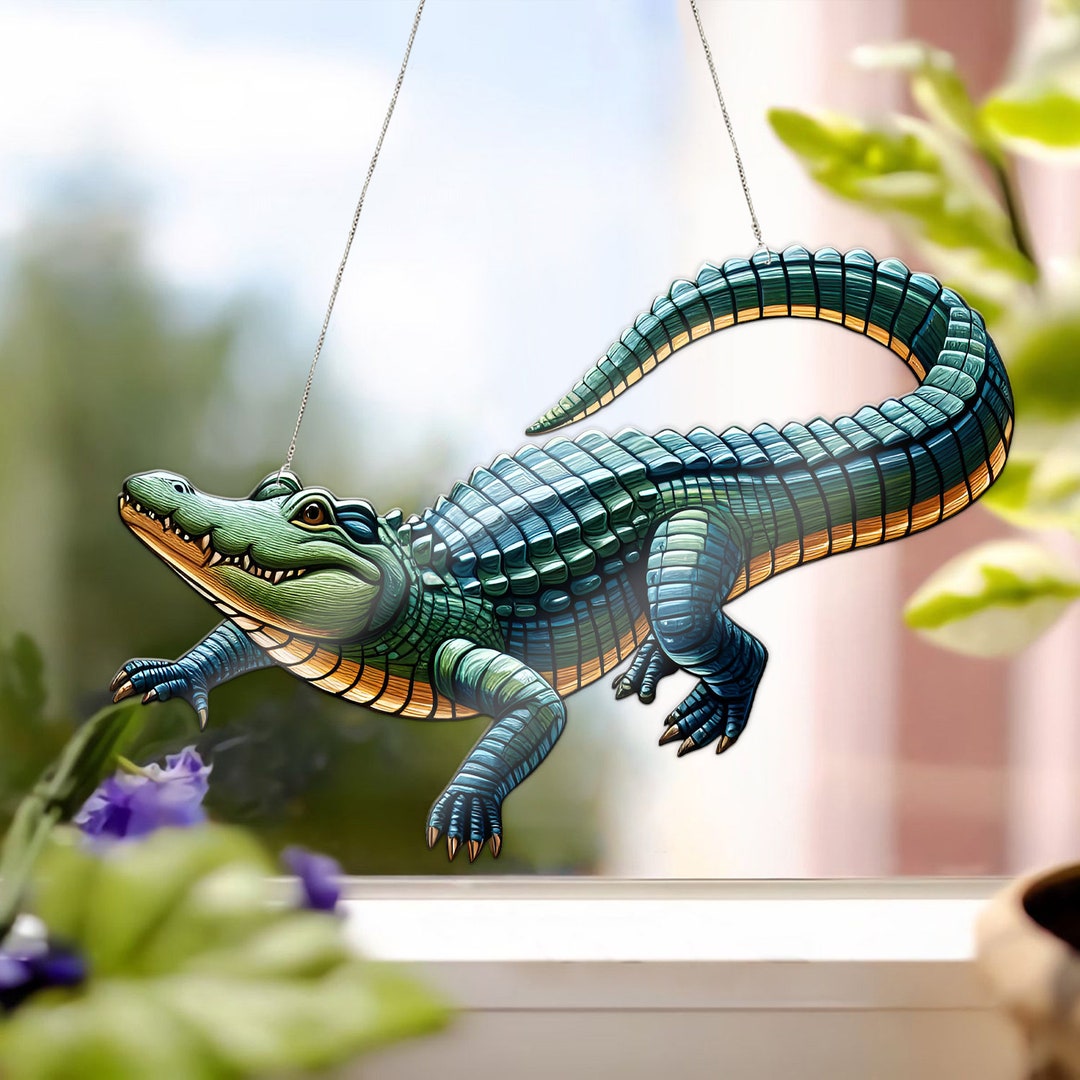 Crocodile Acrylic Window Hanging, Crocodile Decoration, Home Decor ...