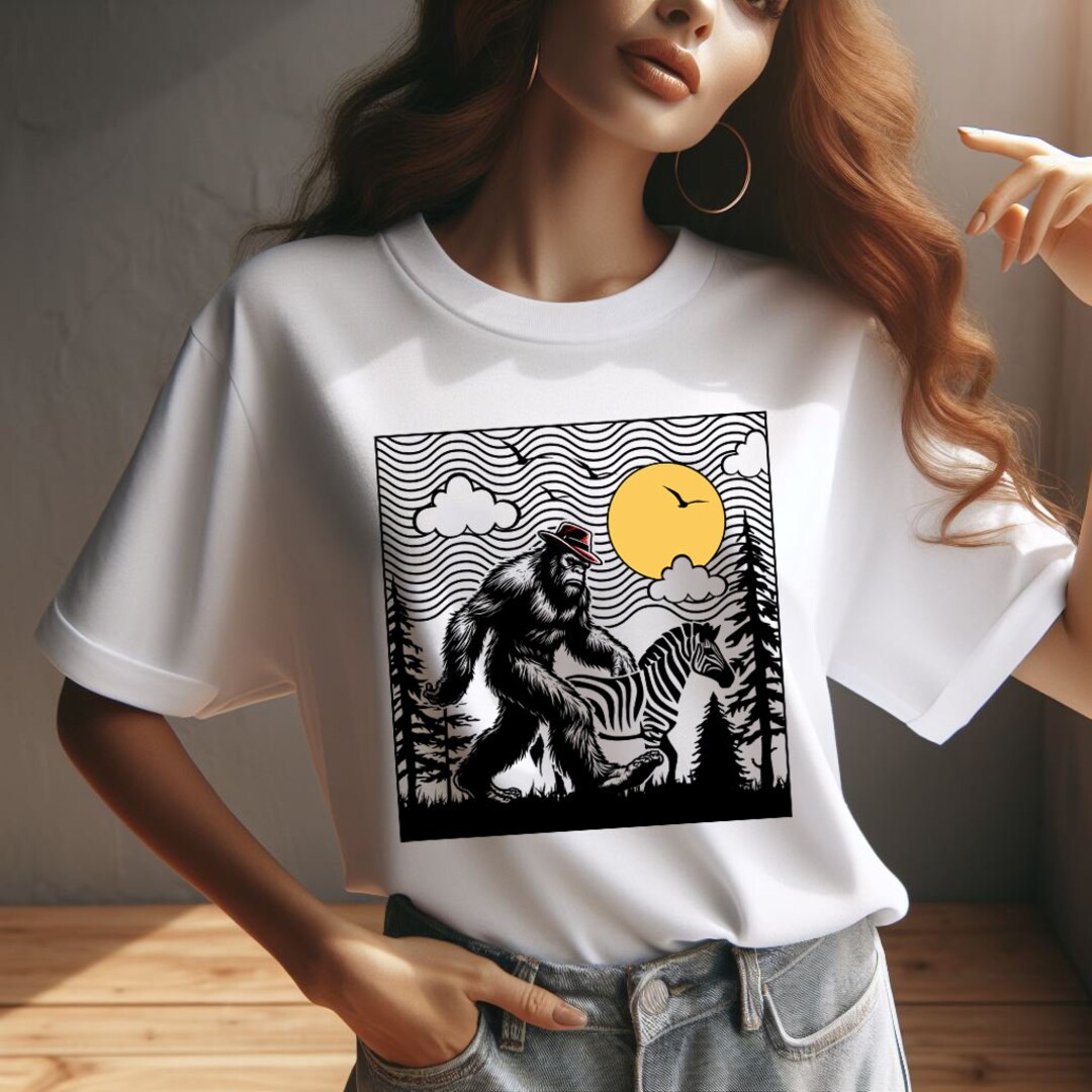 Funny Bigfoot and Zebra in the Mountains Png, Bigfoot and Zebra Png ...