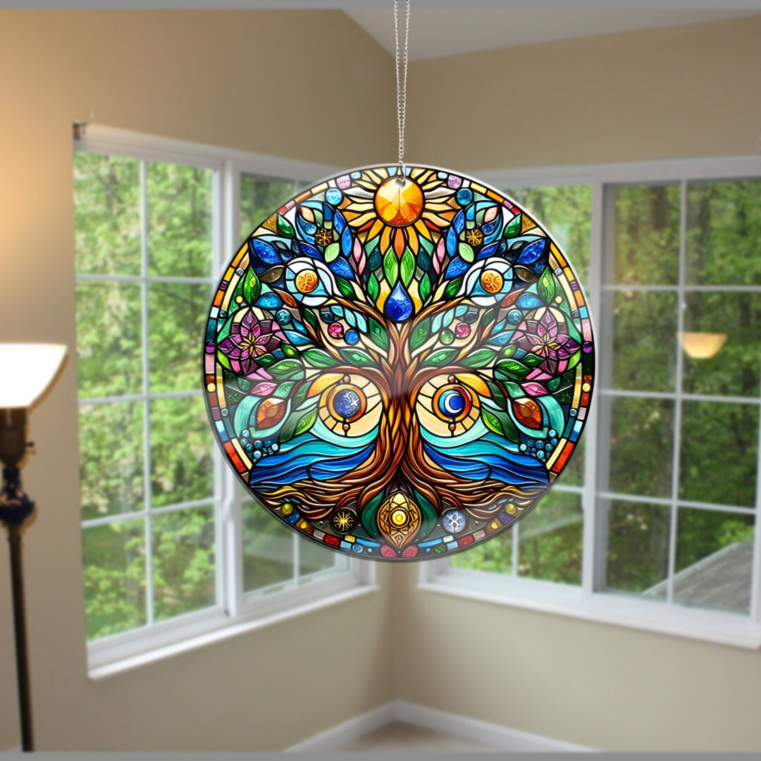 Tree of Life Acrylic Window Hanging, Tree of Life Home Decor, Home ...