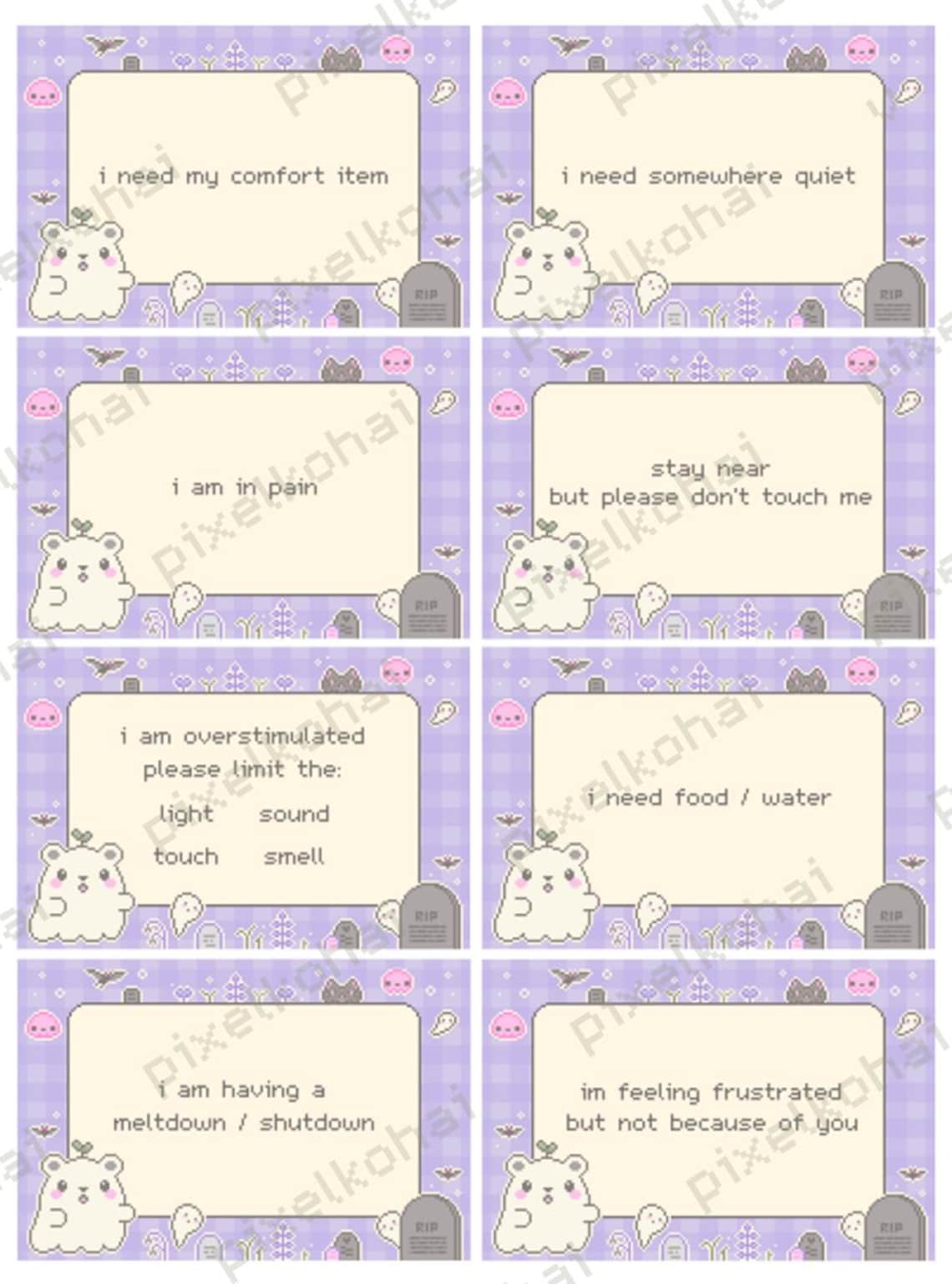 Spooky Cute Printable Communication Cards | Autism, ADHD, Nonverbal ...