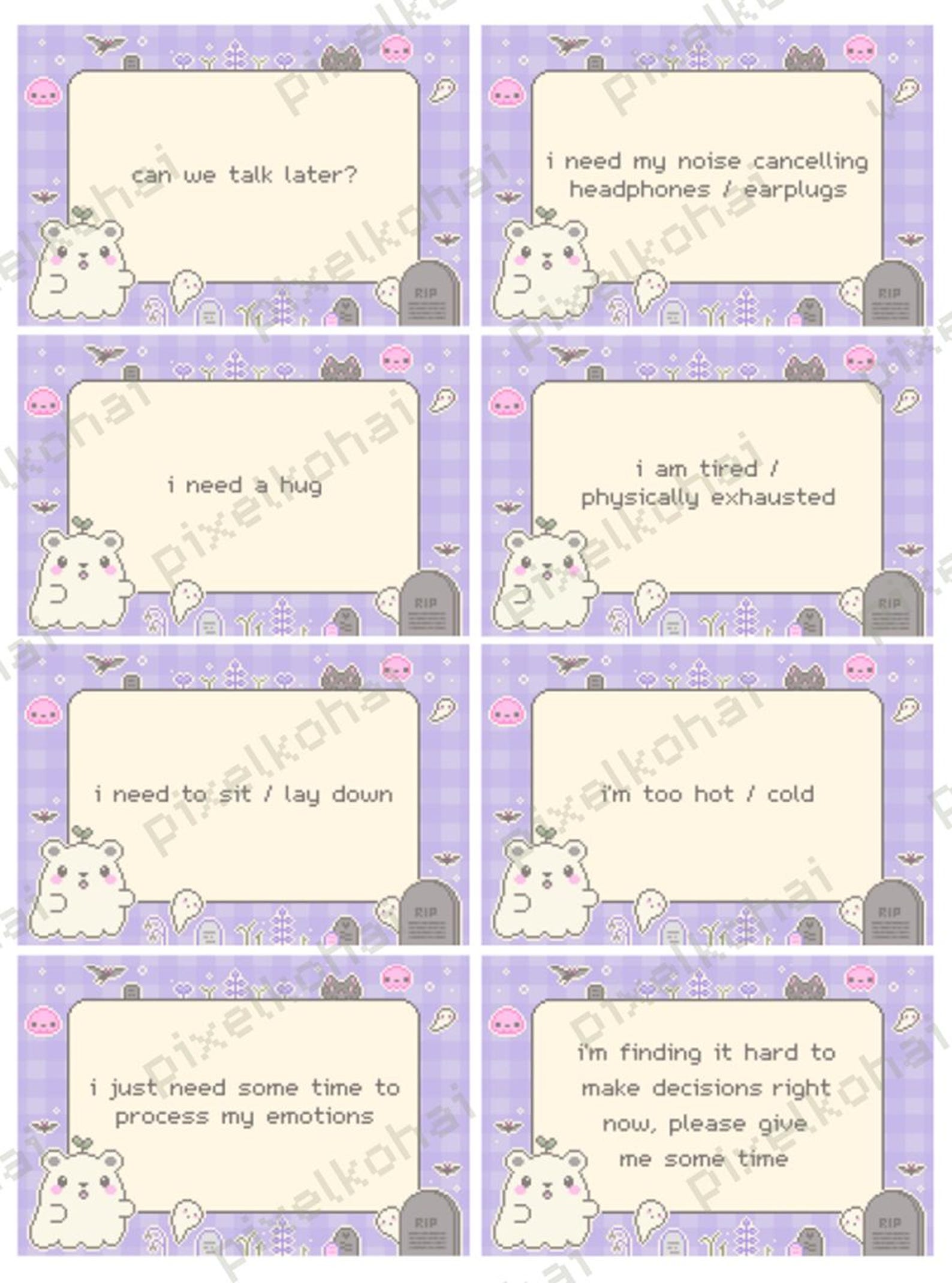 Spooky Cute Printable Communication Cards | Autism, ADHD, Nonverbal ...