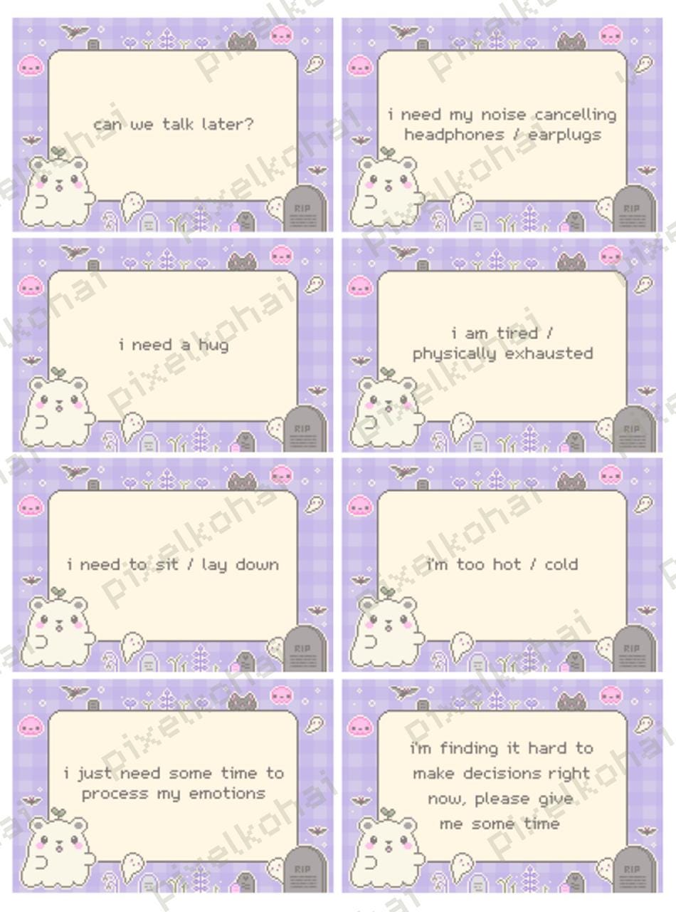 Spooky Cute Printable Communication Cards | Autism, ADHD, Nonverbal ...