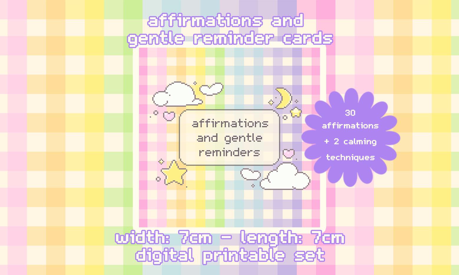 Printable Affirmation & Gentle Reminder Cards for Neurodivergent Folks ...