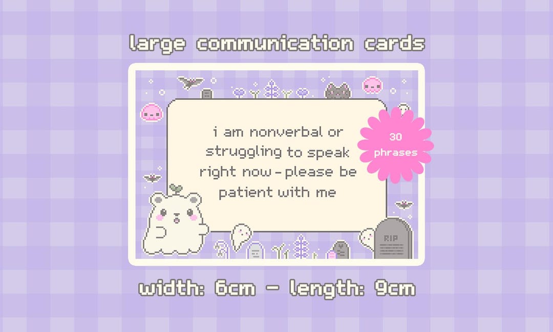 Spooky Cute Printable Communication Cards | Autism, ADHD, Nonverbal ...