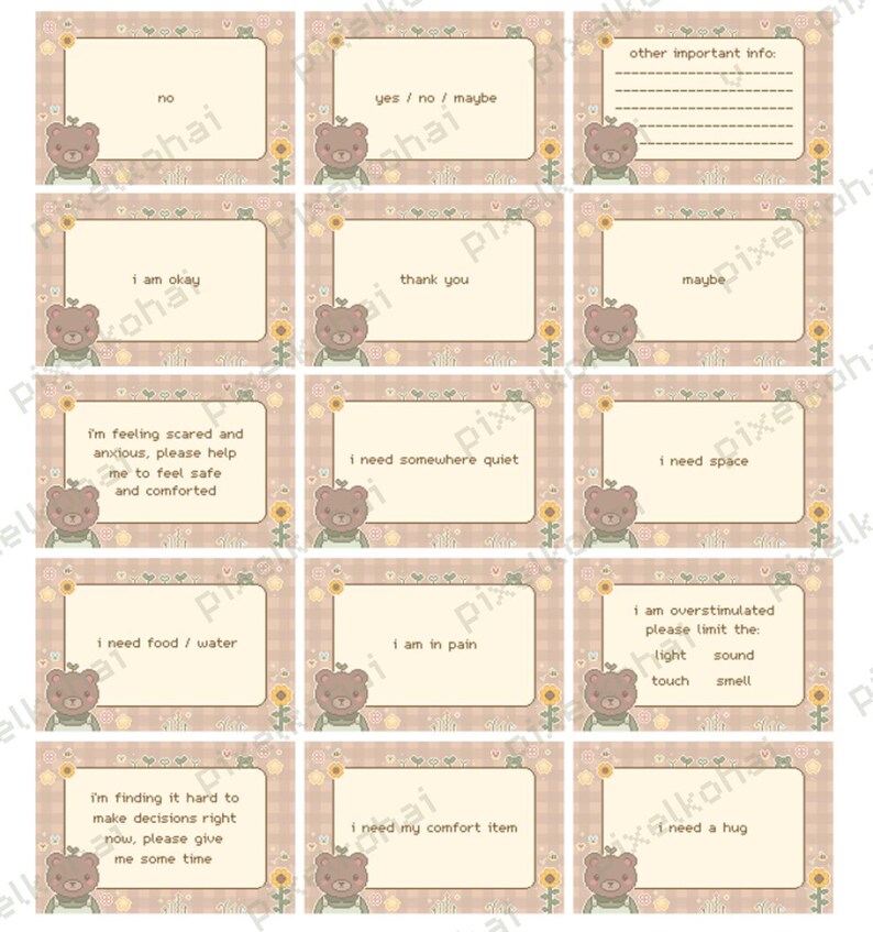 Mini Sweet Bear Printable Communication Cards | Non Speaking ...