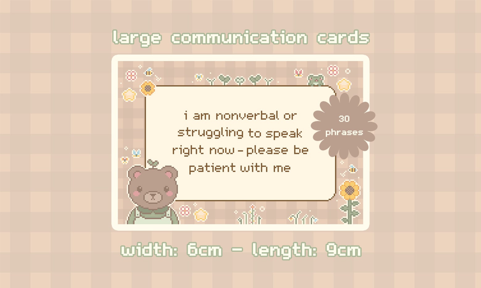 Sweet Bear Printable Communication Cards Non Speaking Non Verbal Semi ...