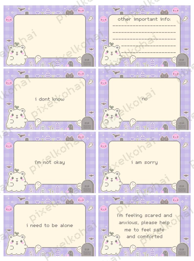 Spooky Cute Printable Communication Cards | Autism, ADHD, Nonverbal ...