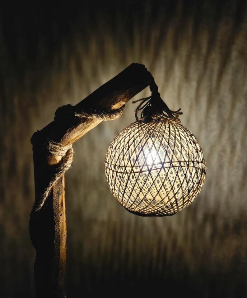 Tall Wood Floor Lamp Alaska House Style, Rustic Lampshade, Tree Floor ...
