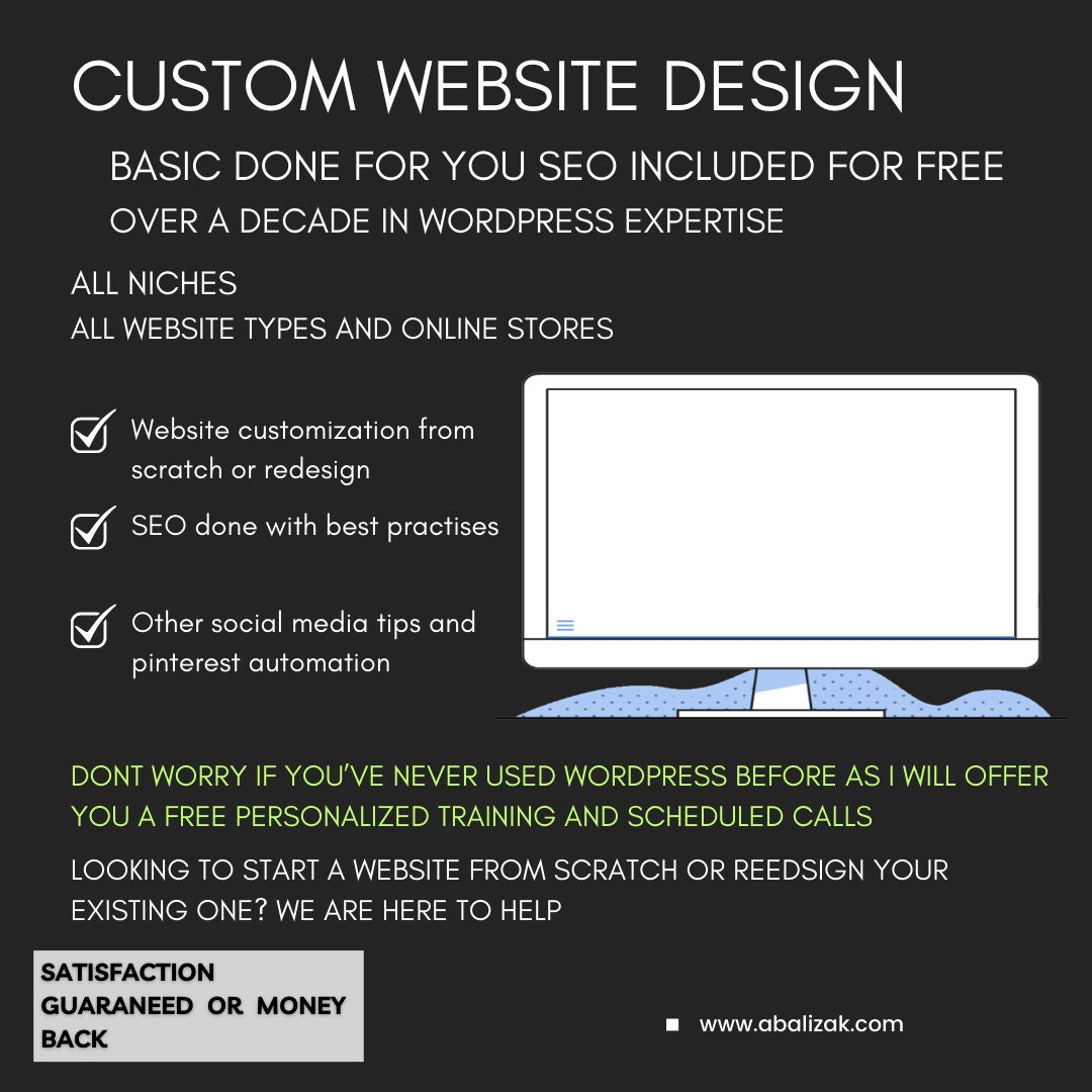 Custom Website Design, Website Design Wordpress, SEO Included for FREE ...
