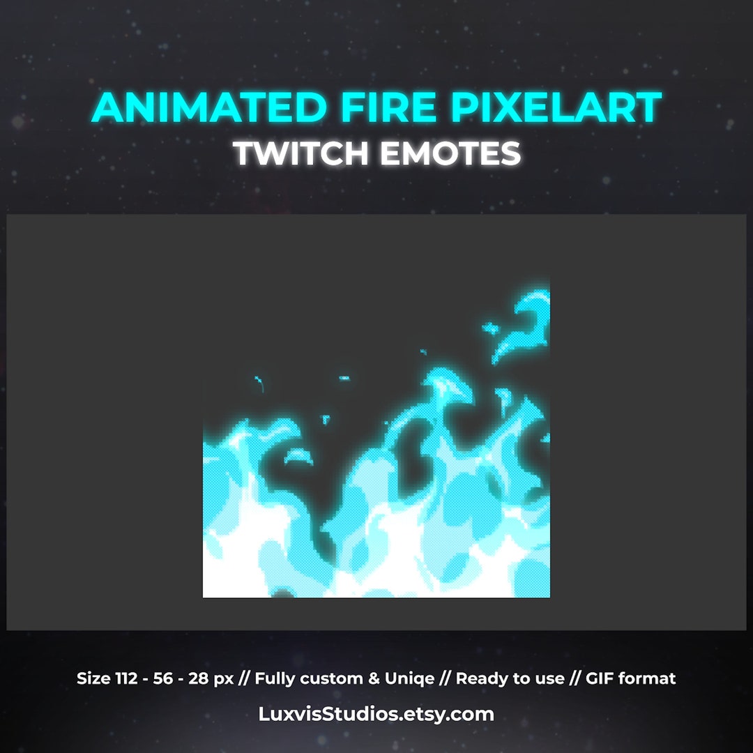 Fire Pixel Animated Emote Fire Pixel Sub Emoji Twitch Emote Pixel Art ...