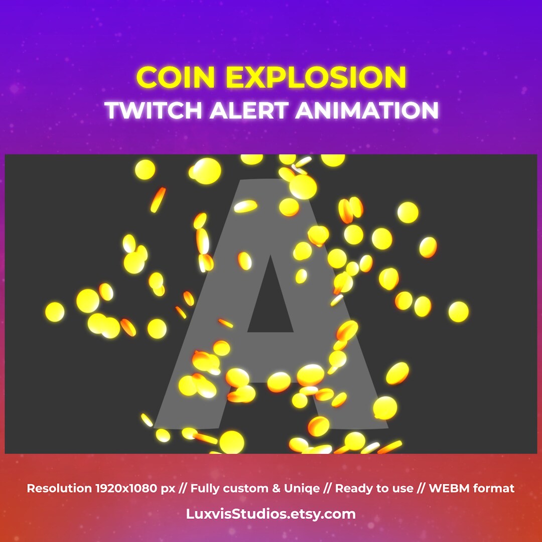 Coin Explosion Twitch Alert | Animated Stream Decoration | Twitch Alert ...