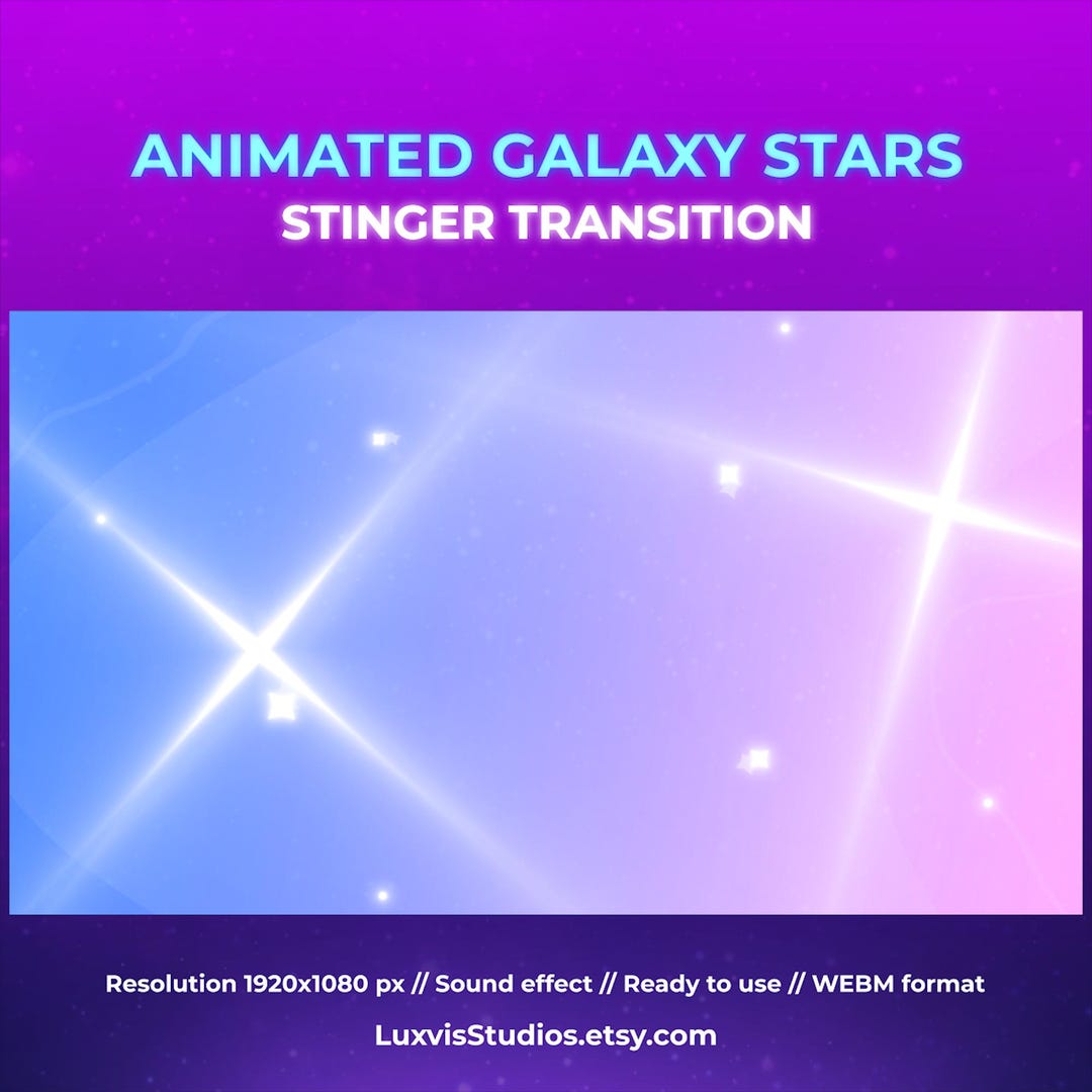 Galaxy Stars Animated Stinger Transition With Color Full Color for ...