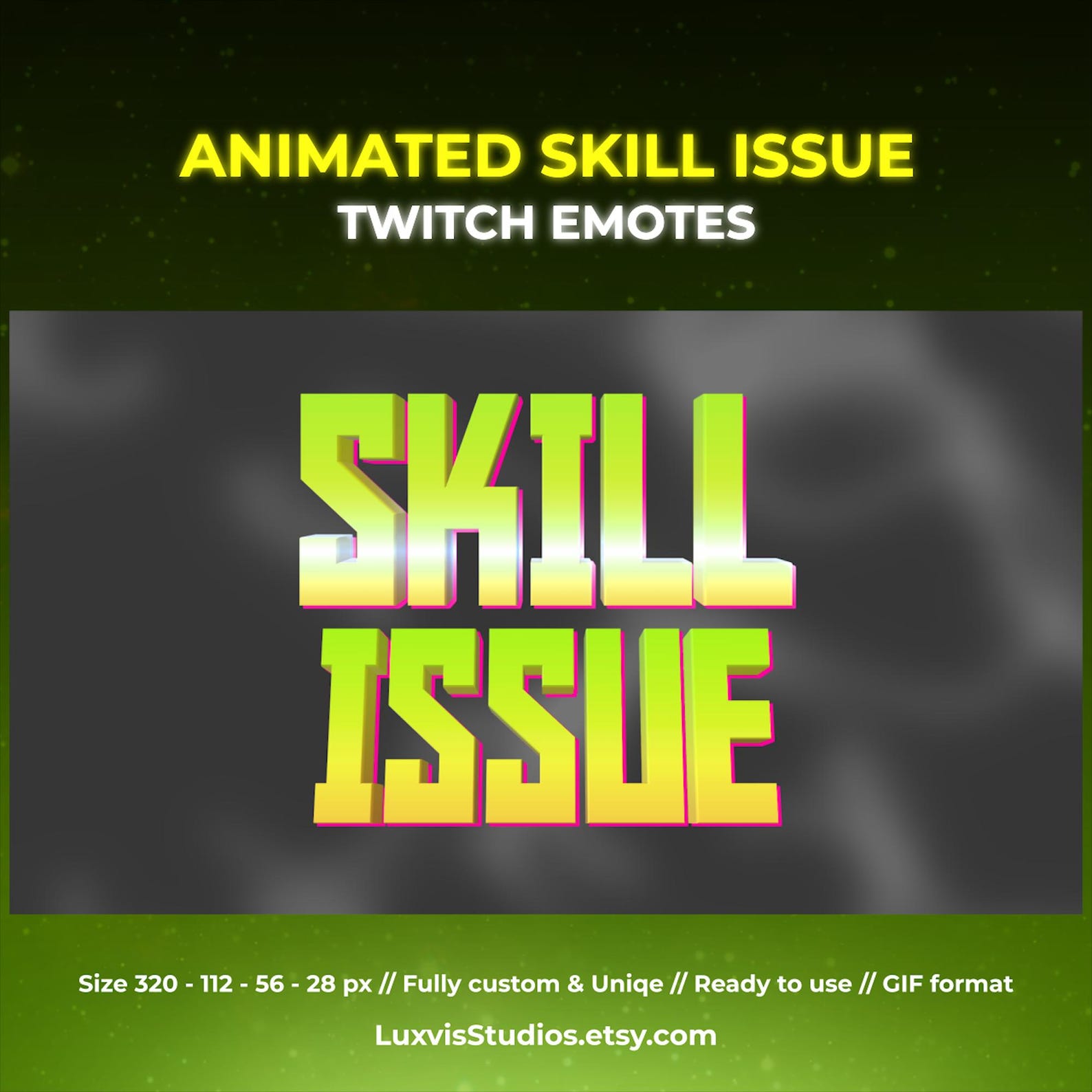 Animated Skill Issue Twitch Emote: 3D Text (digital Download) - Etsy