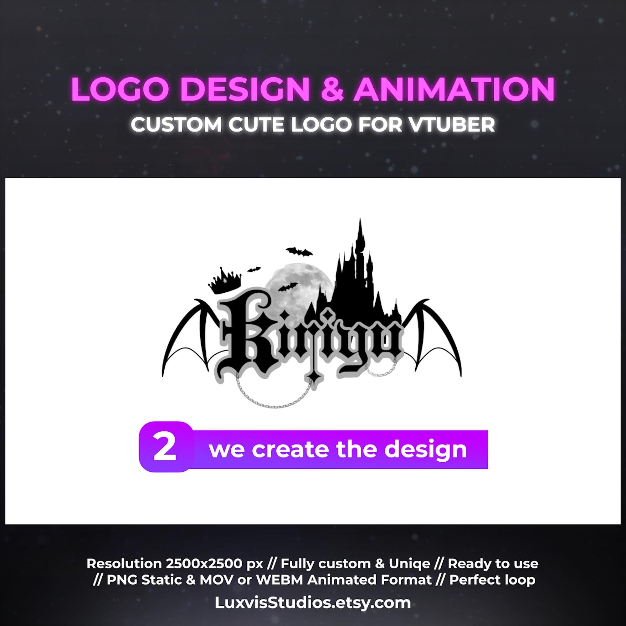 Custom Animated Vtuber Logo Design: Twitch, Kick, Youtube (PNG, MOV ...