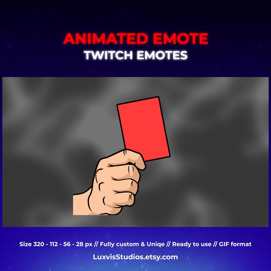 Animated Red,yellow Card Emote: Twitch/kick/discord Emoji (digital ...