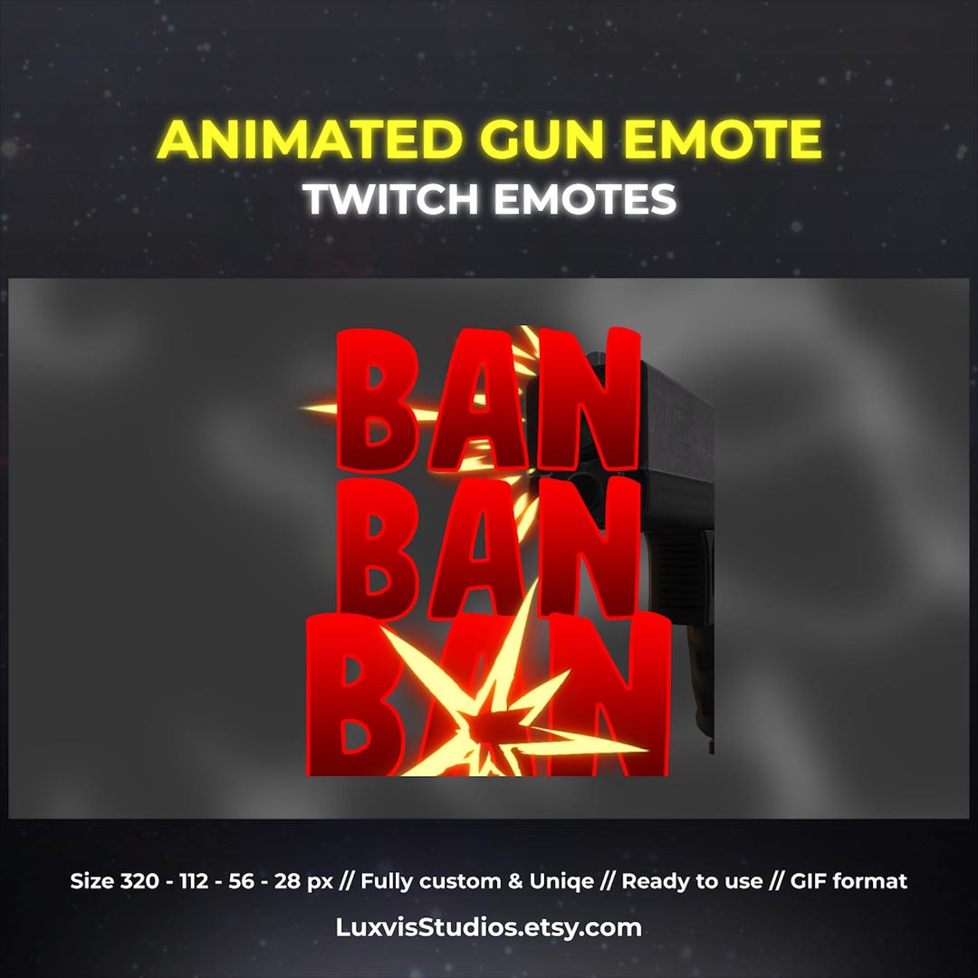 Ban Animated Emotes | Twitch Animated Emote | Ban Sub Emoji | Twitch ...