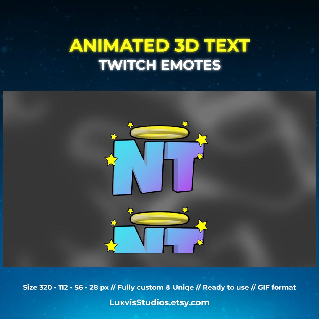 Animated Text Emote | Twitch Emotes | Animated Emotes | 3D Text Emotes ...