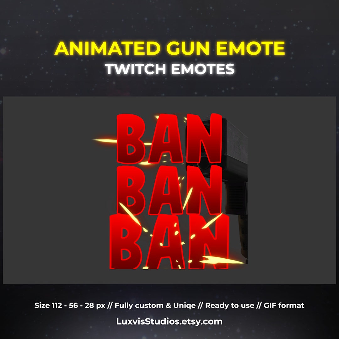 Ban Animated Emotes Twitch Animated Emote Ban Sub Emoji Twitch Emote - Etsy