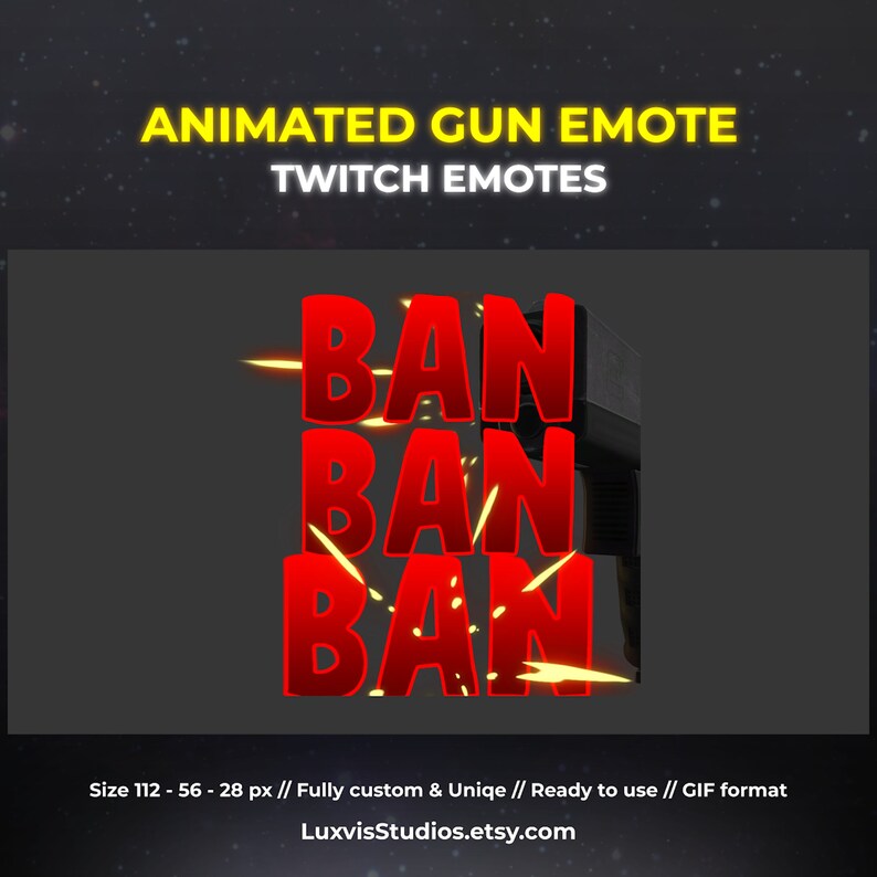 Ban Animated Emotes Twitch Animated Emote Ban Sub Emoji Twitch Emote - Etsy