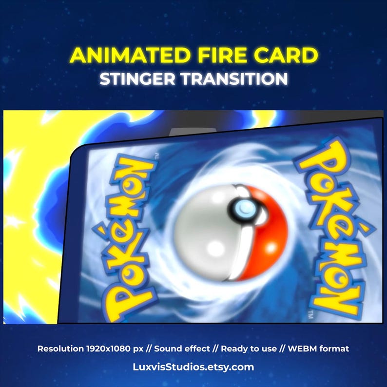 Pokemon Fire Card Stinger Transition | Stream Transition | Animated ...
