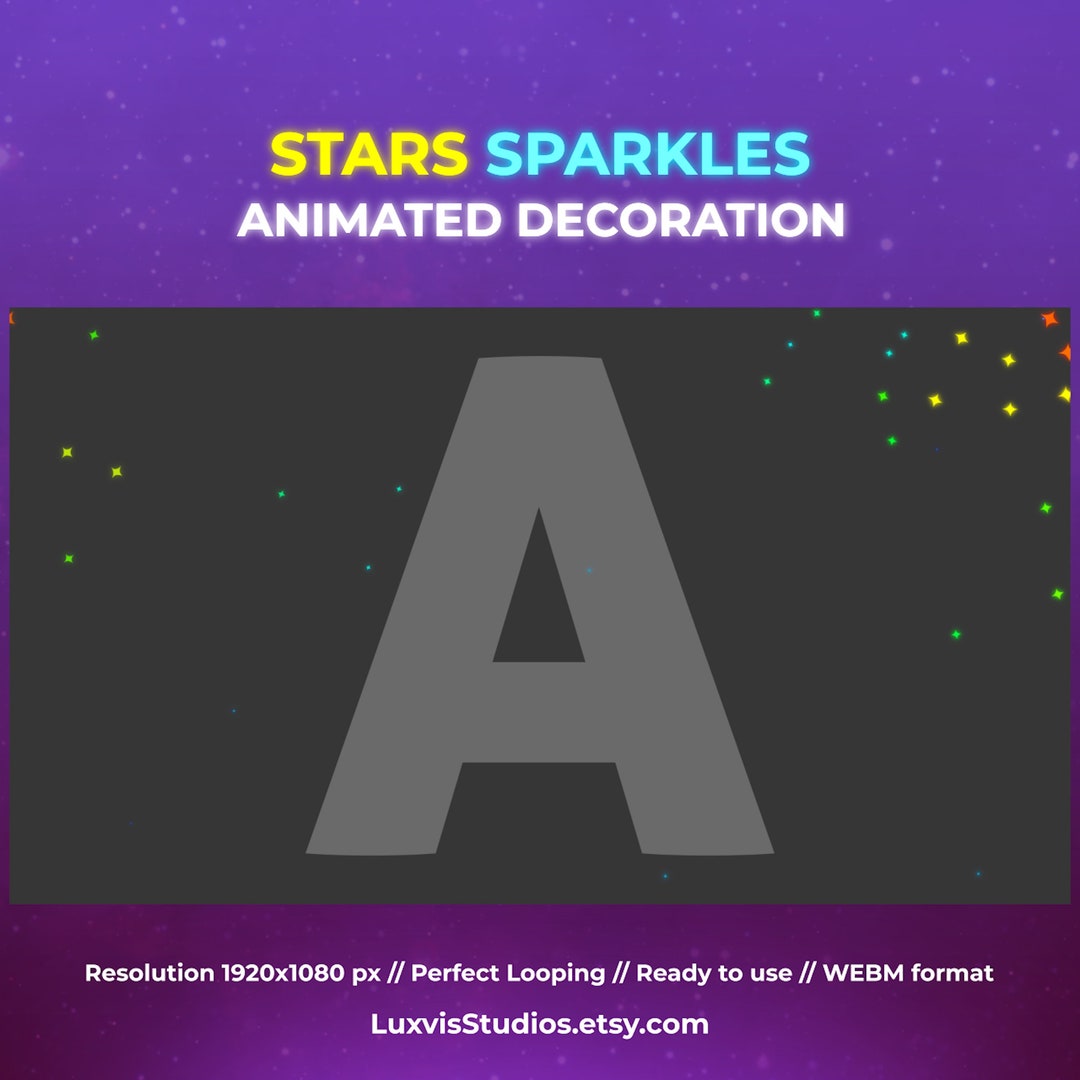 Stars Sparkle Decoration | Animated Stream Decorations Gradient Color ...