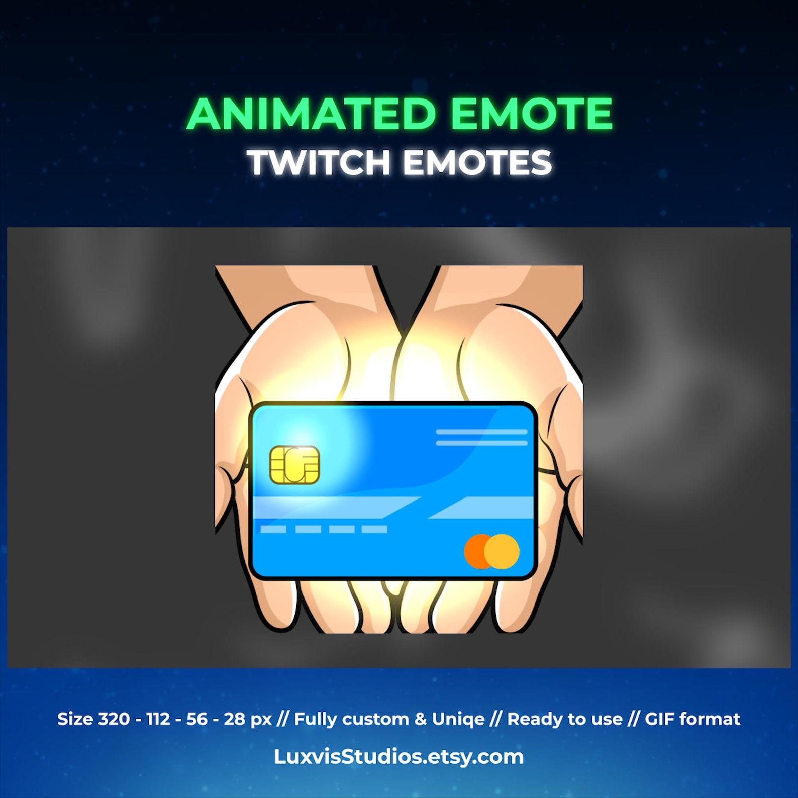 Animated Credit Card Twitch Emotes: Glow Effect Stream Animation - Etsy