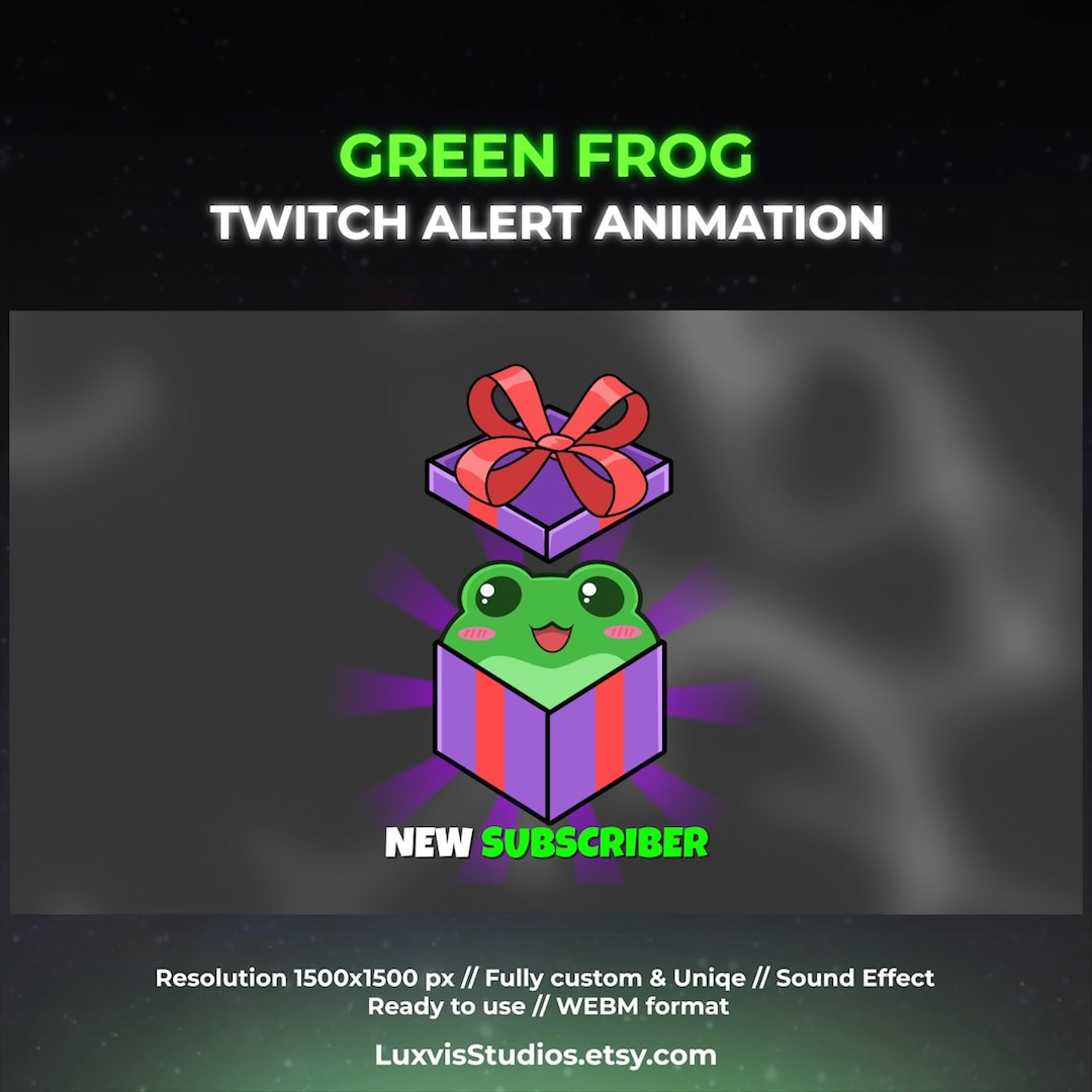 Subscriber/gift Sub Frog Twitch Alert: Animated Stream Decoration - Etsy