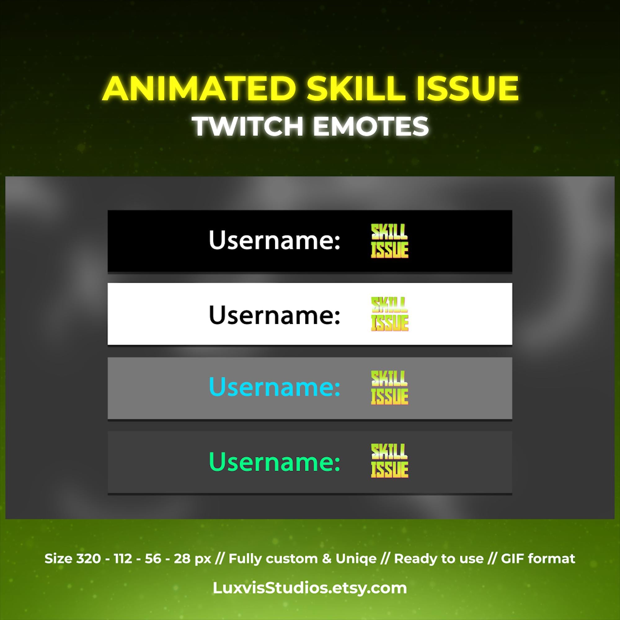 Animated Skill Issue Twitch Emote: 3D Text (digital Download) - Etsy