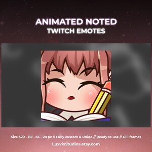 Animated Noted Anime Twitch Emote (digital Download) - Etsy