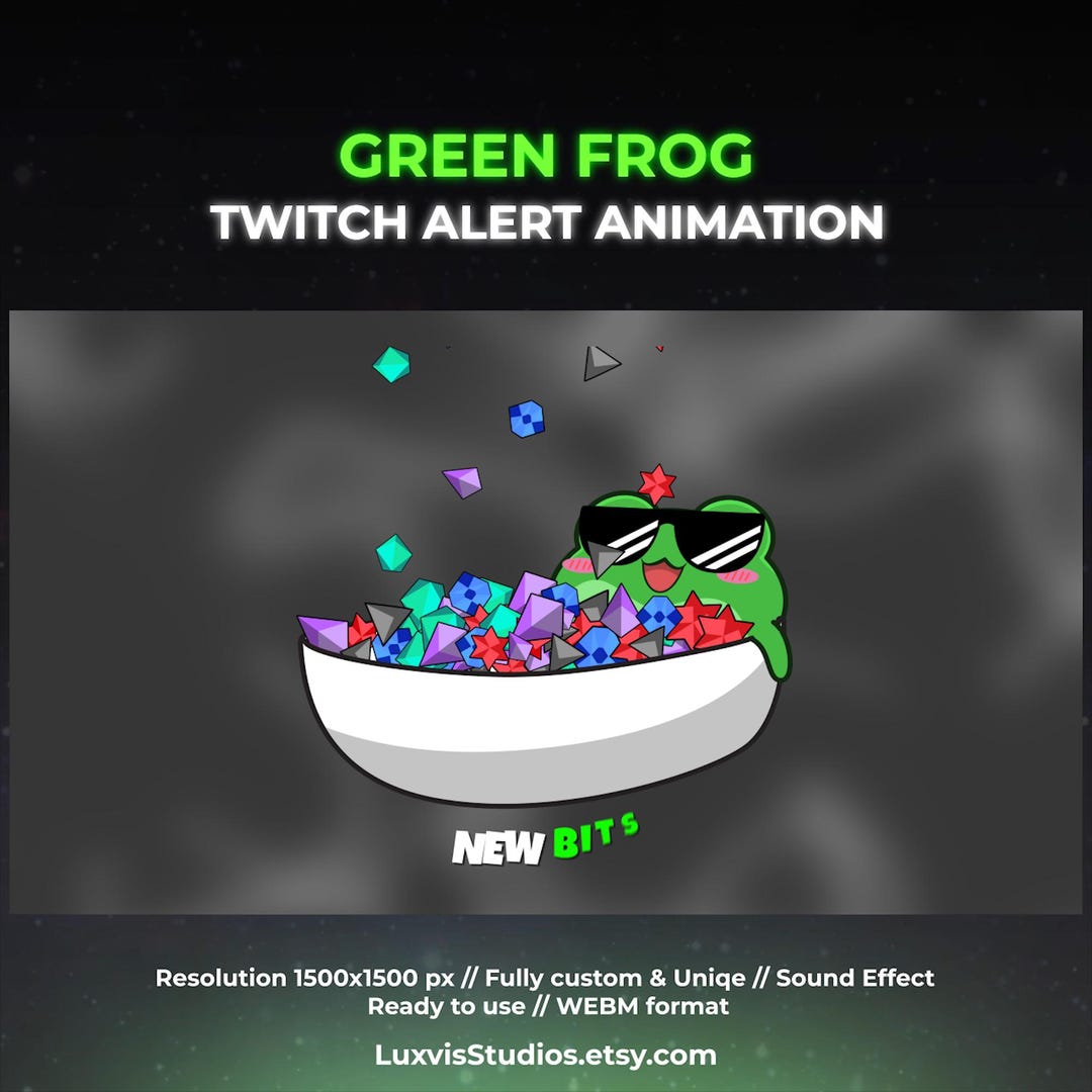 Bits Frog Twitch Alert: Animated Stream Decoration - Etsy
