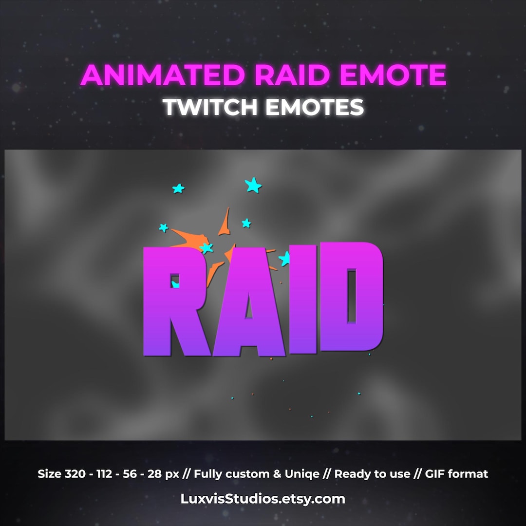 Animated Raid Text Emote: Twitch Stream Animation - Etsy