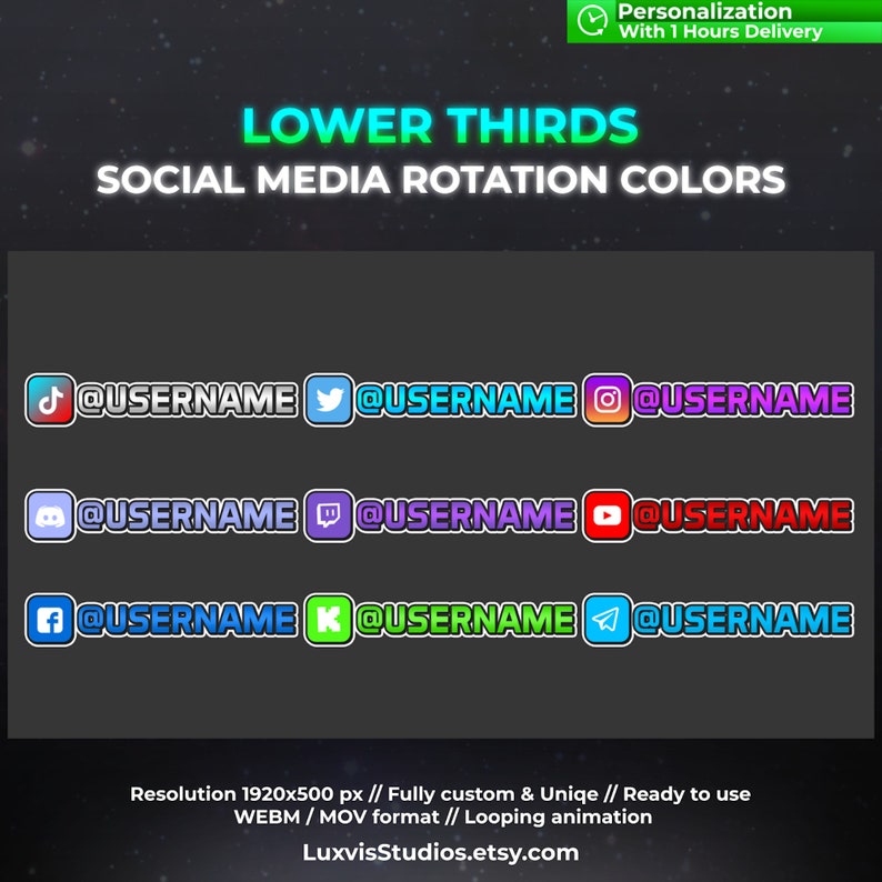 Custom Animated Social Media Lower Thirds Overlay - Etsy