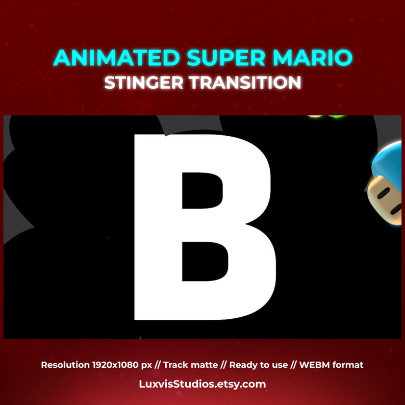 Super Mario Animated Stinger Transition (1920x1080 Px) - Etsy
