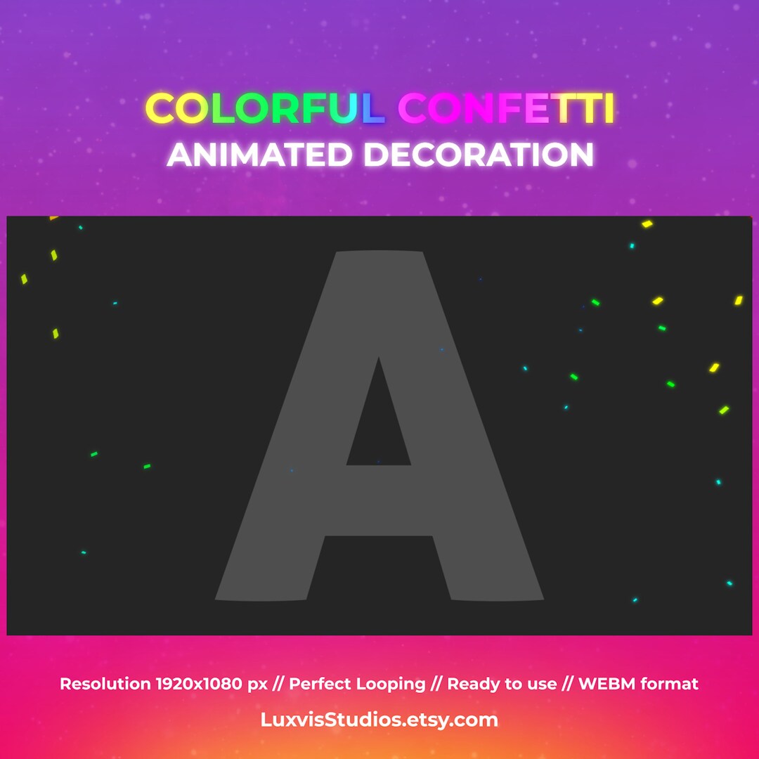 Colorful Confetti Decoration | Animated Stream Decorations Gradient ...