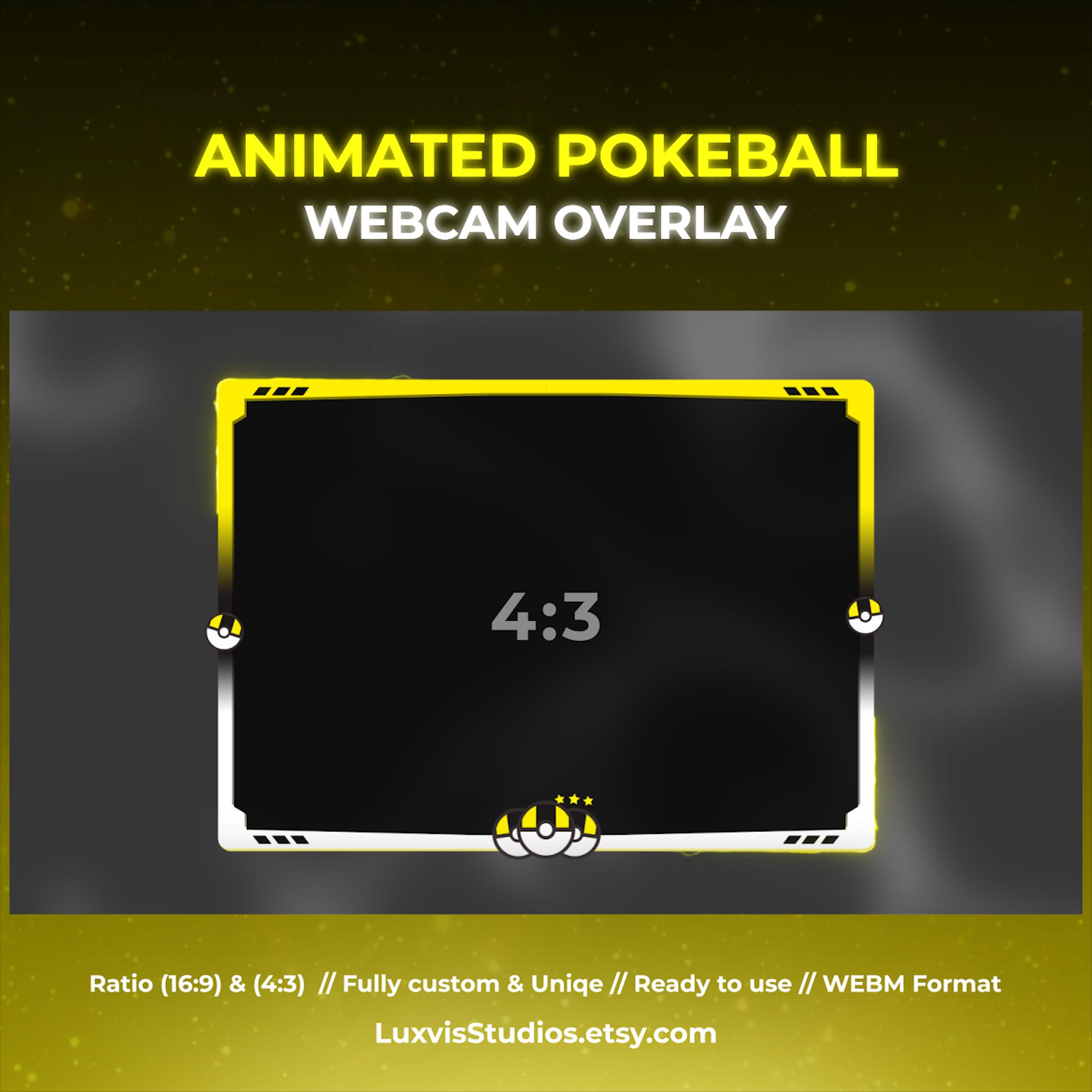 Animated Yellow Pokeball Webcam Overlay: Streaming Facecam (digital ...