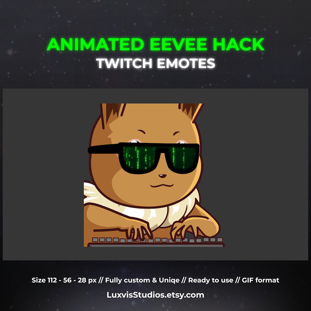 Animated Eevee Hacker Animated Hackerman Emote Twitch Emotes Pokemon ...