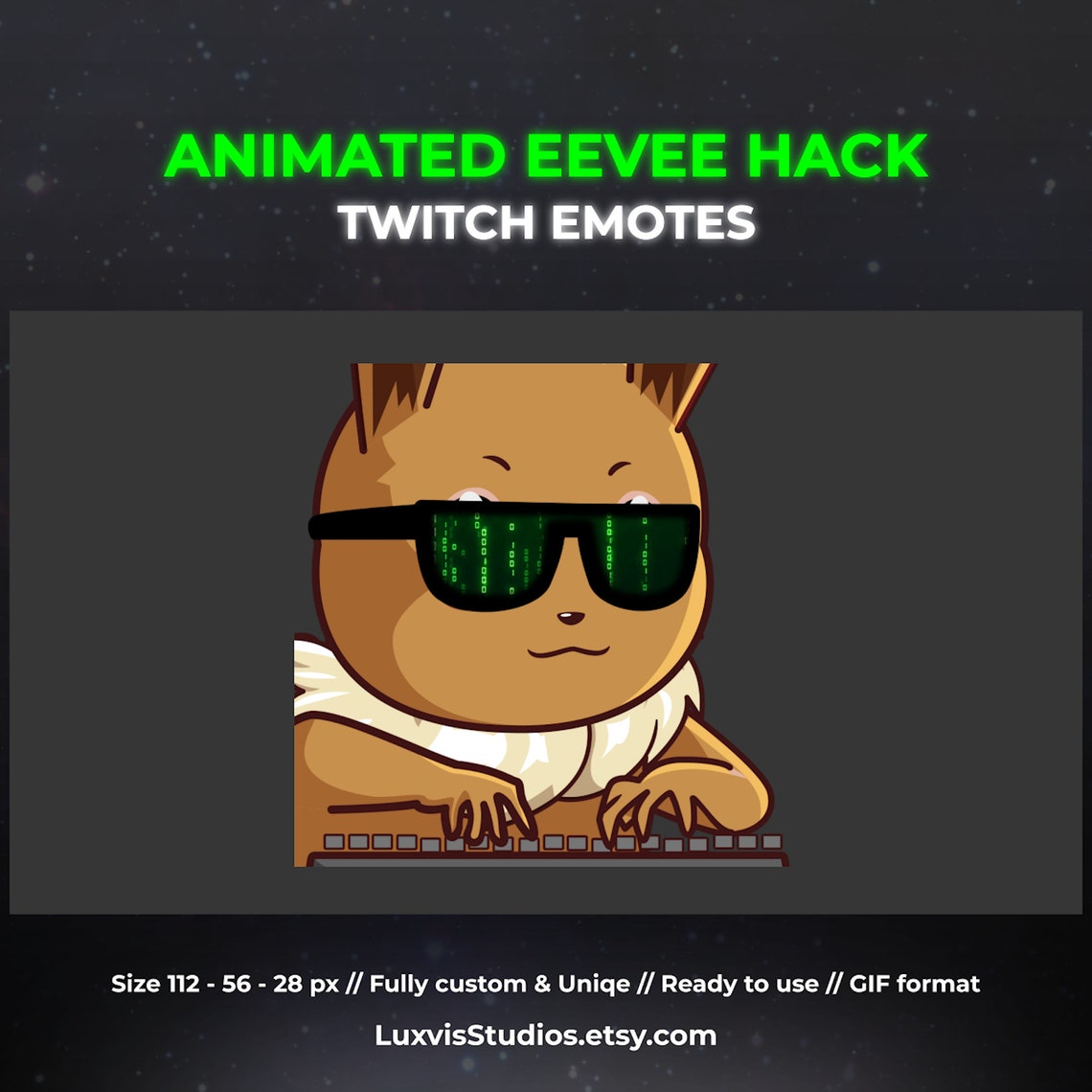 Animated Eevee Hacker Animated Hackerman Emote Twitch Emotes Pokemon ...