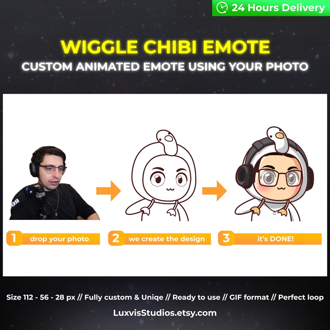 Custom Animated Chibi Emote | Twitch Emotes | Animated Emotes | Wiggle ...