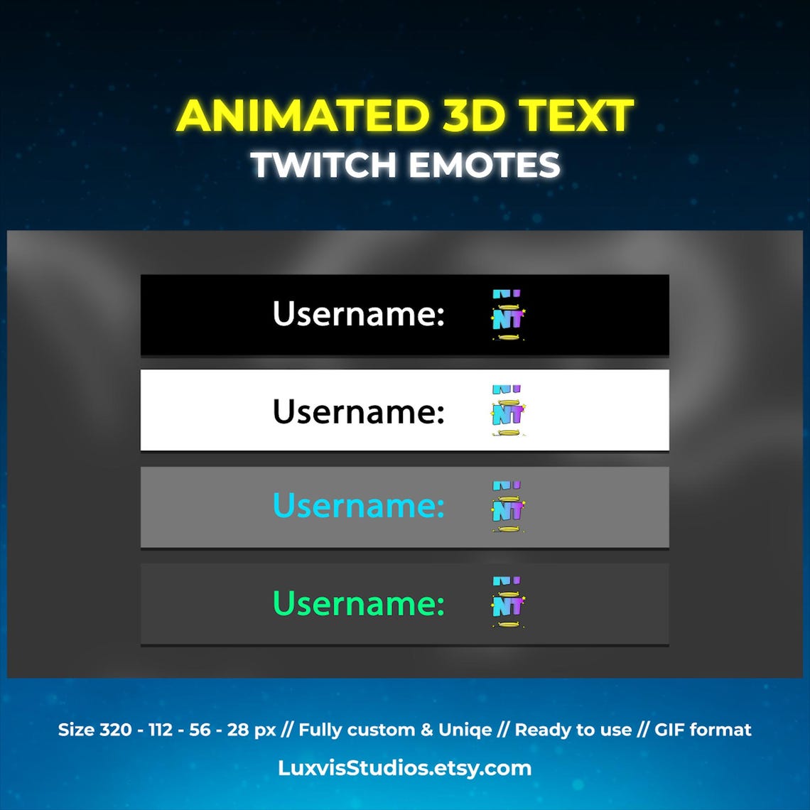 Animated Text Emote | Twitch Emotes | Animated Emotes | 3D Text Emotes ...