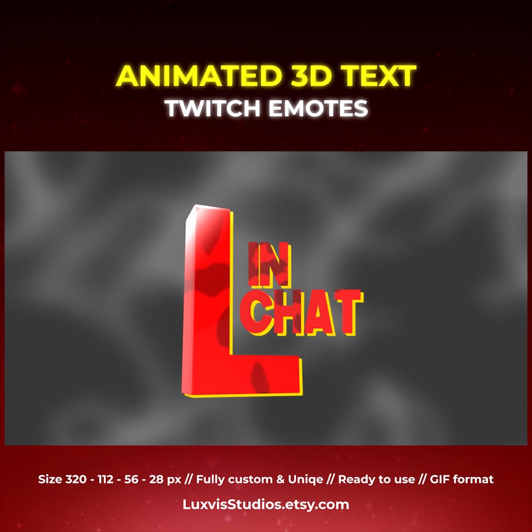 Animated L Text Emote | 3D Text Emotes | Twitch Emotes | Animated ...