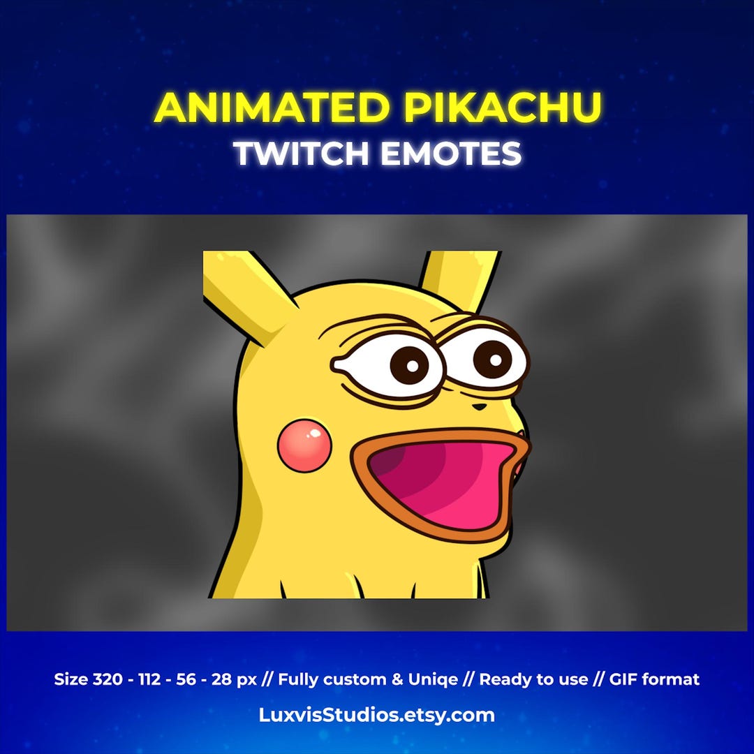 Animated Pikachu | Pokemon Emotes | Animated POG Emote | Twitch Emotes ...