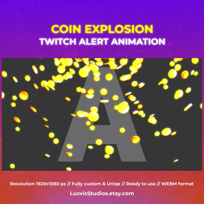 Coin Explosion Twitch Alert Animated Stream Decoration Twitch Alert - Etsy
