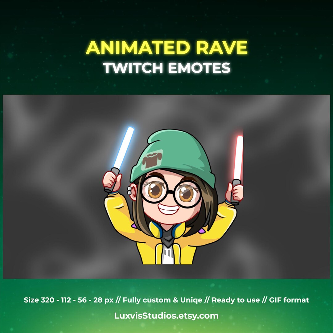 Animated Rave Emote: Light Stick Twitch Stream (digital Download) - Etsy