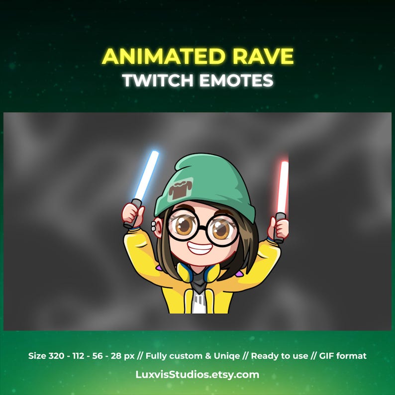Animated Rave Emote: Light Stick Twitch Stream (digital Download) - Etsy UK