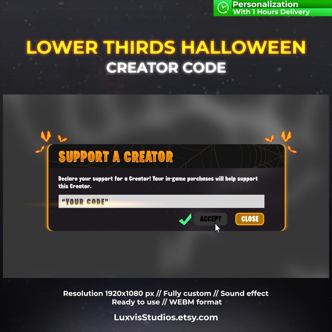 Halloween Creator Code Lower Thirds: Animated Stream Overlay (digital ...