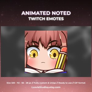 Animated Noted Anime Twitch Emote (digital Download) - Etsy