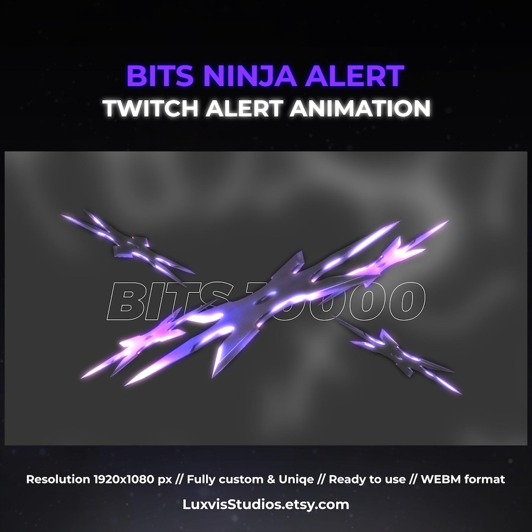 Bits Shuriken Alert | Gifted Sub Alert | Twitch Alerts | Animated ...